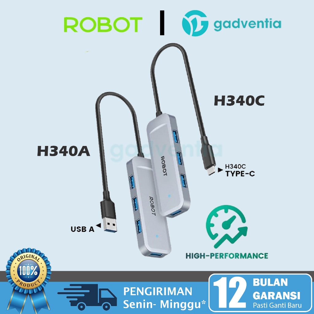 Jual ROBOT H340A 4 Ports USB 3.0 HUB 5Gbps High Speed Transfer Data Flash Disk Kabel Data Untuk ...