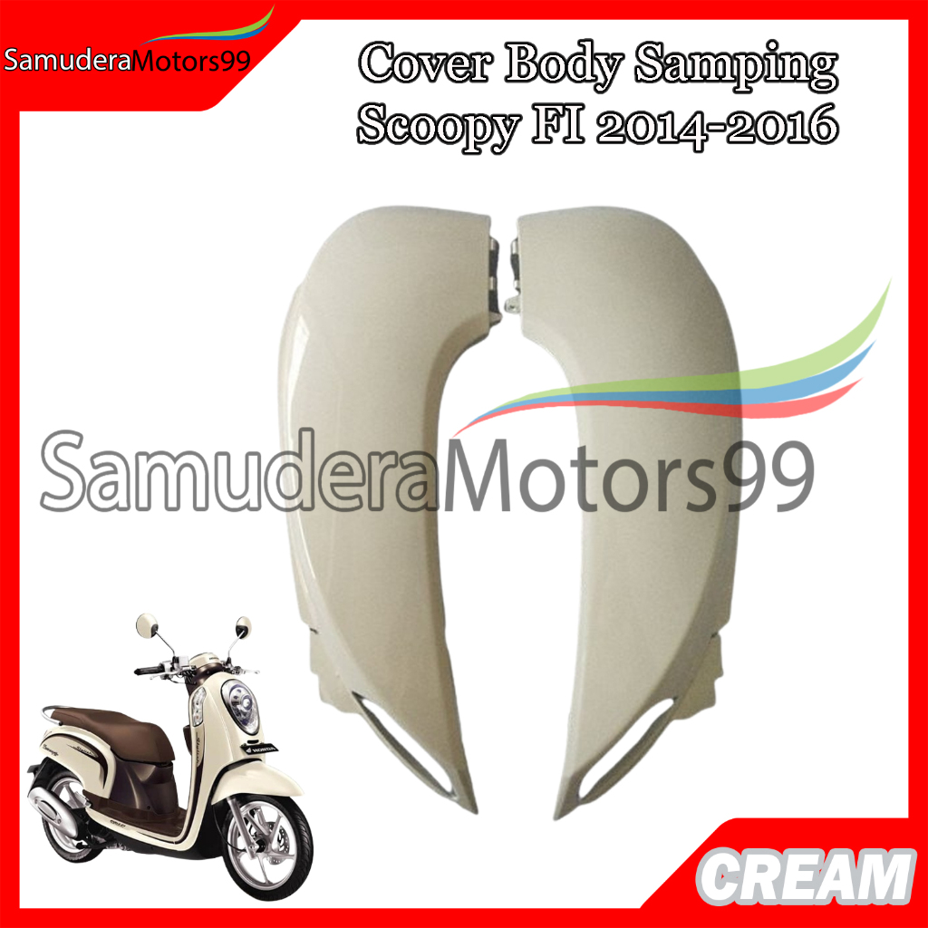 Jual Cover Body Samping Belakang Honda Scoopy FI 2016-2016 Cream / Krem ...