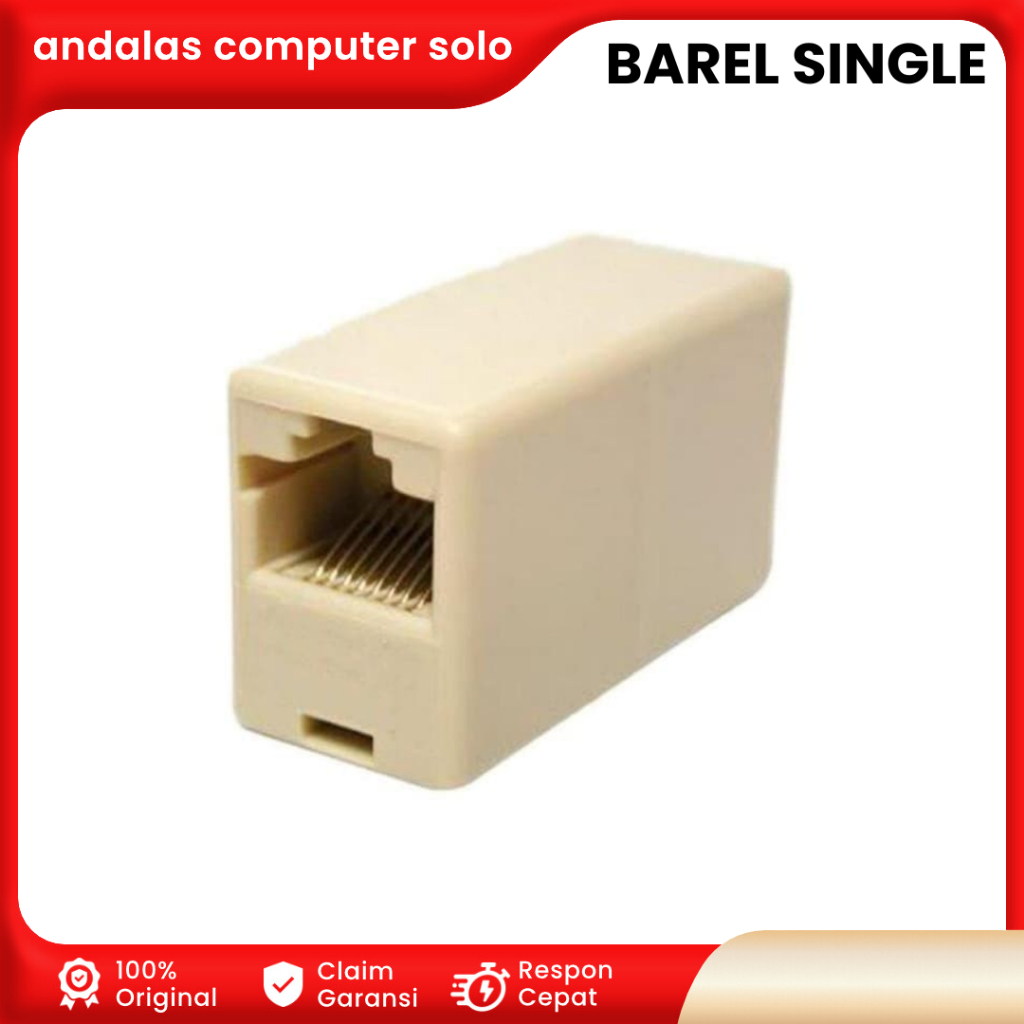 Jual BAREL BARREL PENYAMBUNG KABEL LAN RJ45 SINGLE DOUBLE BAREL ...