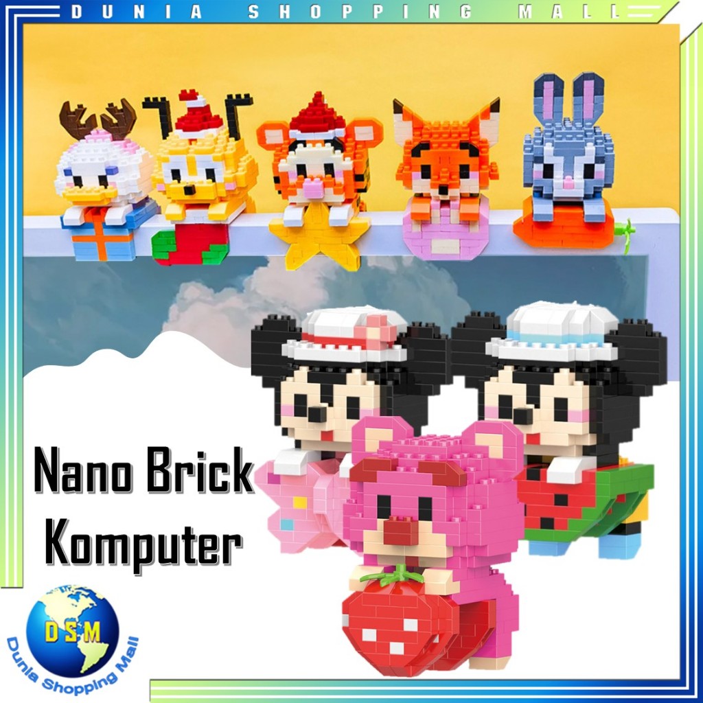 Jual DSM Nano Block Karakter kartun Pendant Penutup Laptop Mainan ...