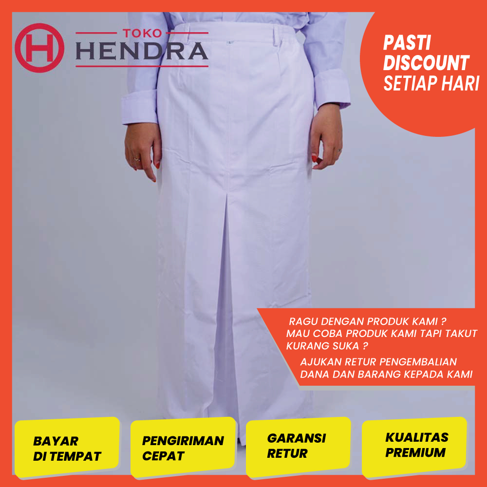Jual Rok Seragam Sekolah Span Putih Panjang Belah Satu SMP Dan SMA ...