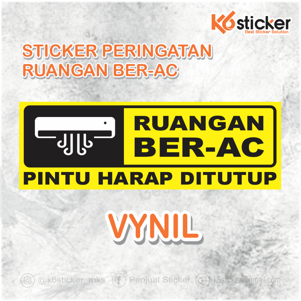 Jual STIKER RUANGAN BER-AC PINTU HARAP DI TUTUP | Shopee Indonesia