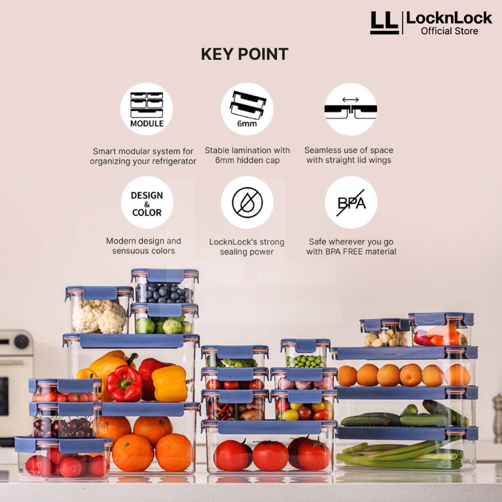 Jual LocknLock Bisfree Modular Plus Rectangular Kotak Makan Tritan ...