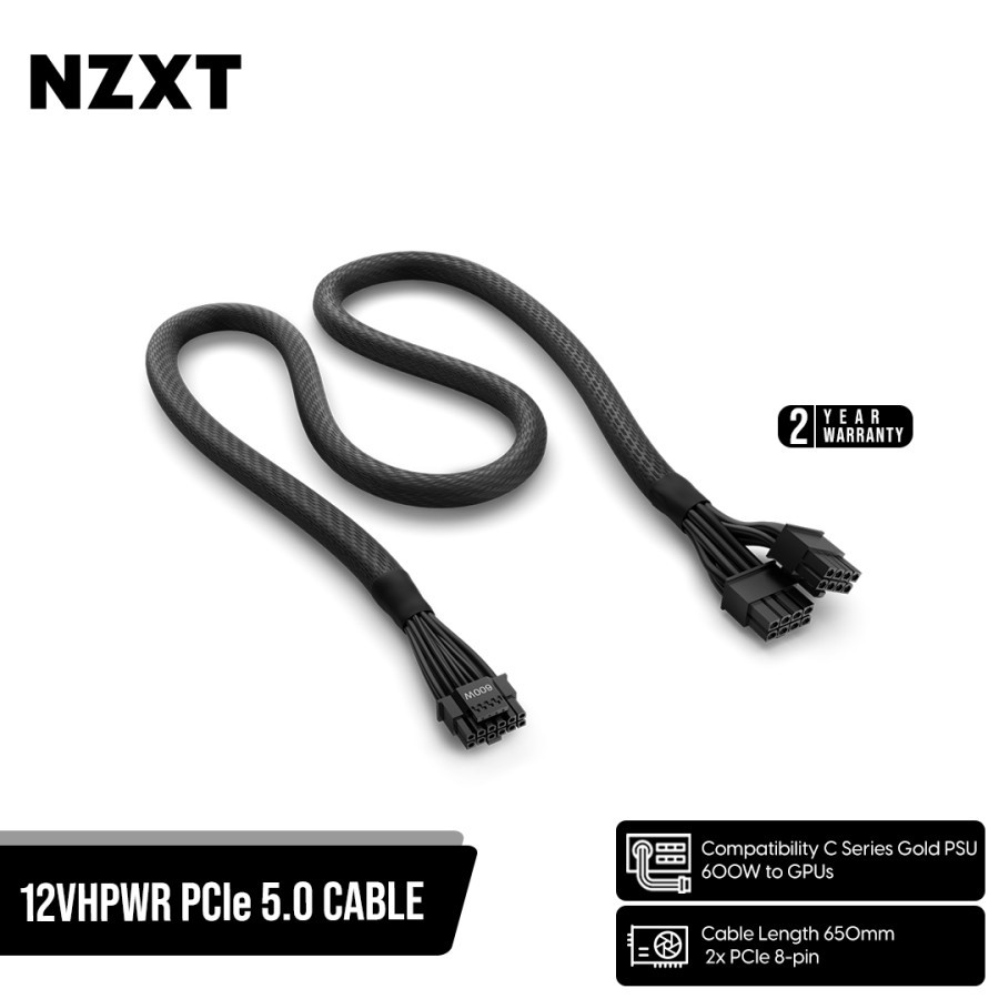 Jual NZXT 12VHPWR PCIe 5.0 Adapter Cable | Shopee Indonesia