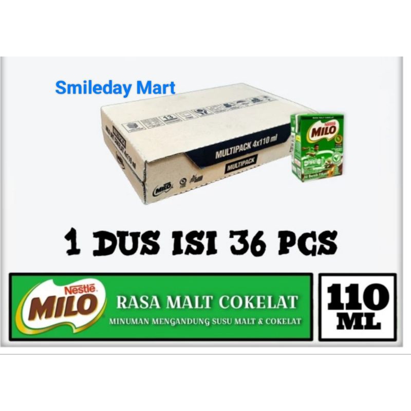 Jual Milo Susu Kotak 110ml 1 Dus Isi 36 Pcs | Susu Milo Coklat 110ml | Shopee Indonesia