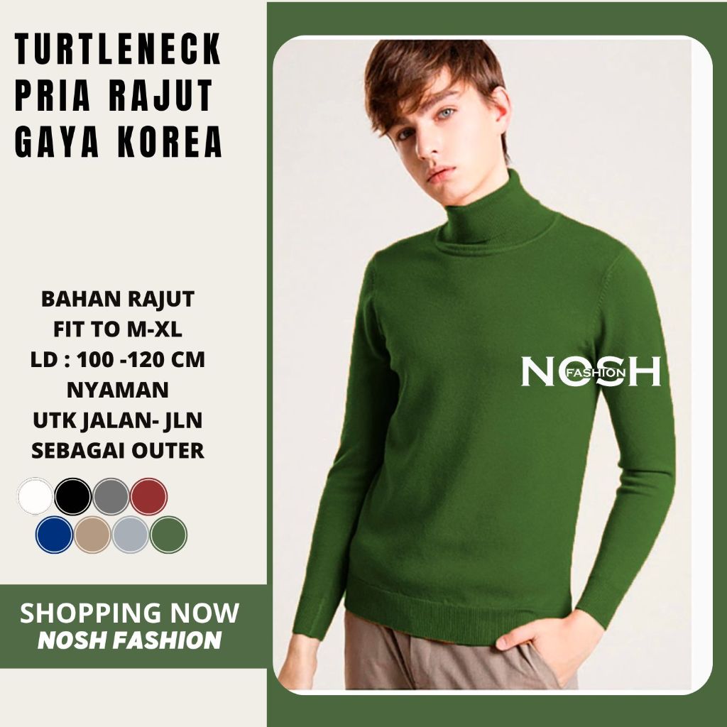 Jual Sweater Rajut pria korea Turtleneck Pria Rajut Murah / Knitting ...