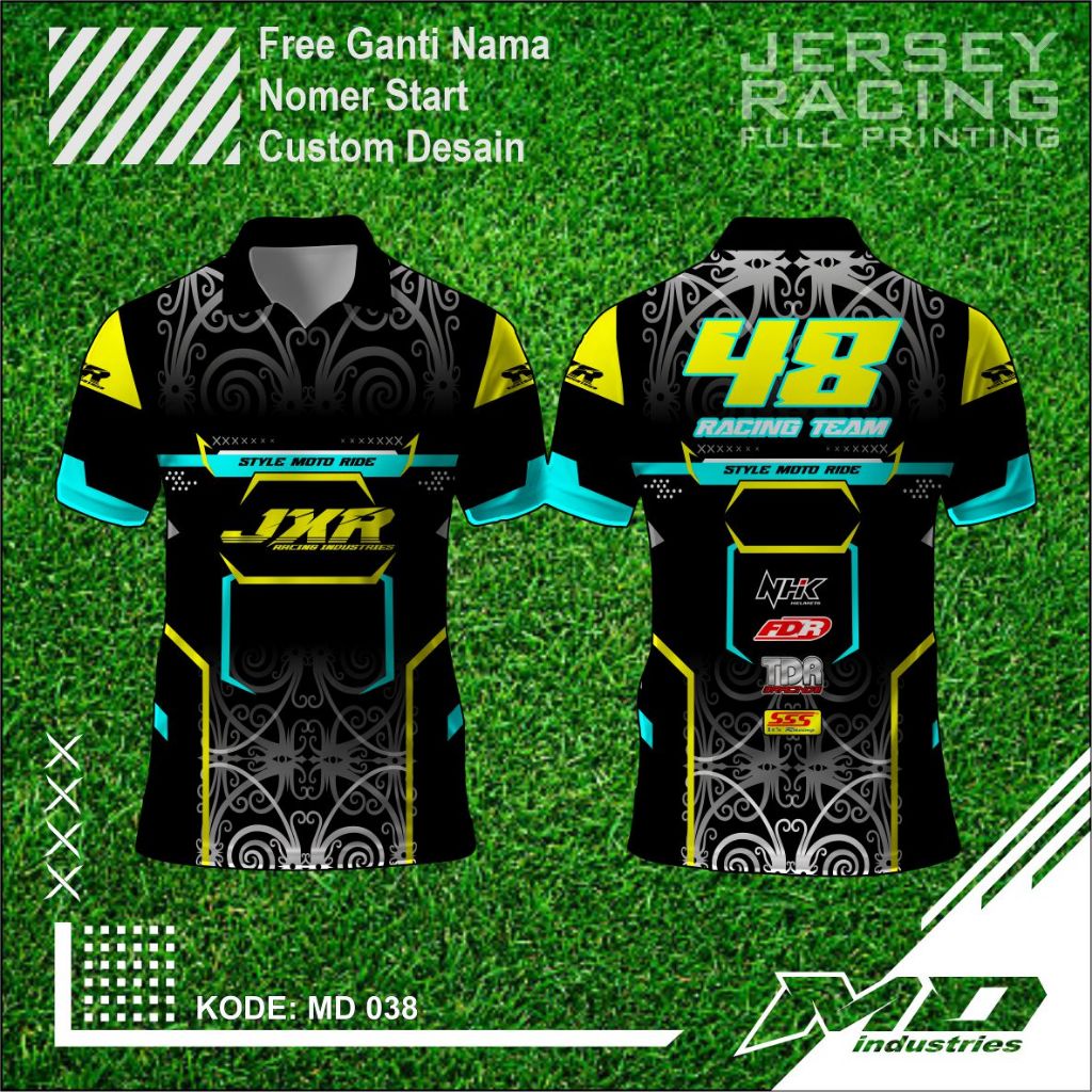 Jual Baju Kaos Jersey Racing Custom Nama Full Printing Satuan | Shopee ...