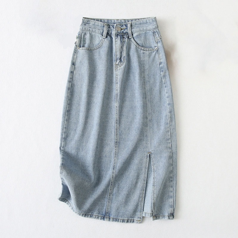 Jual Forteid Rok jeans highwaist Korean Style Rok Denim Panjang Denim ...