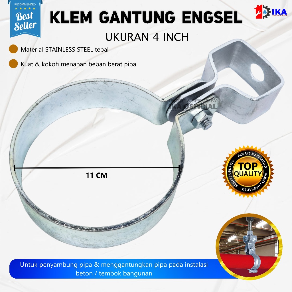 Jual Klem gantung 4" ( polos ) | hanger clamp klem pipa gantung 4 inchi ...