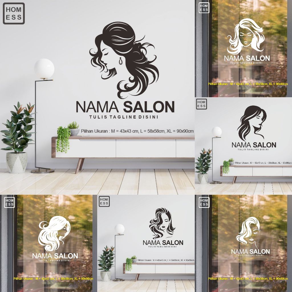 Jual Stiker Dinding Kaca Salon Kecantikan Rambut Hair Custom Tulisan ...