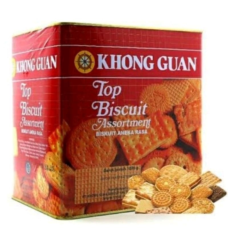 Jual KHONG GUAN Top Assortment Biscuit Biskuit Kaleng 1000g 1000 gram ...
