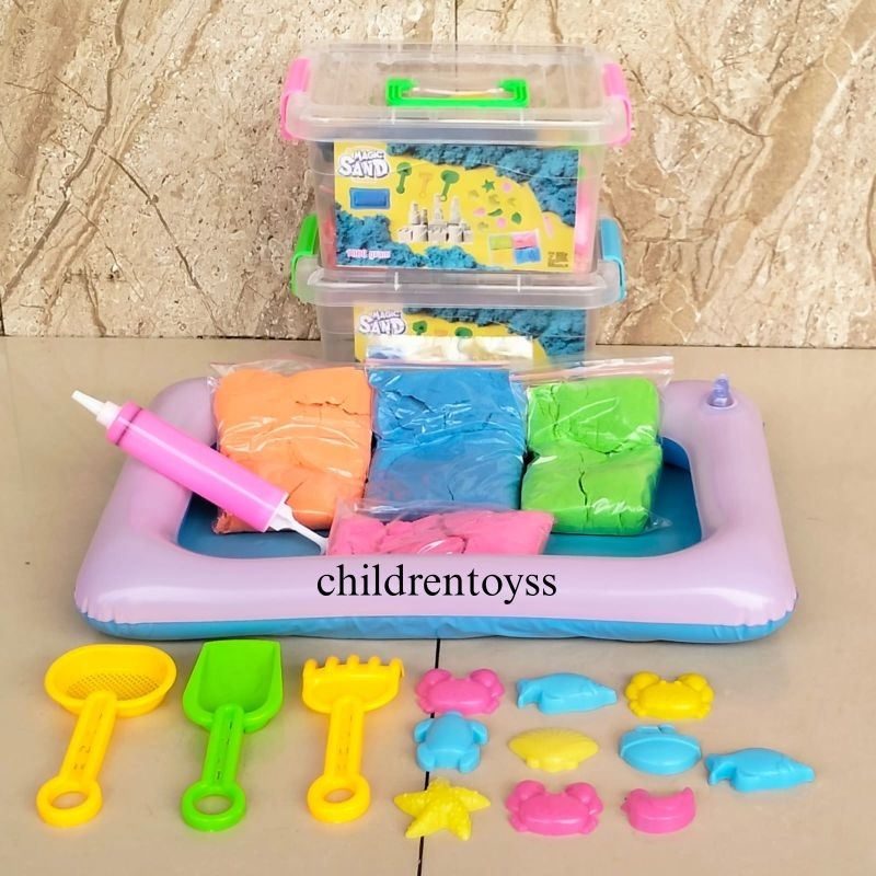 Jual Mainan Cetak Pasir Set / Mainan Pasir 1kg Magic Sand set | Shopee ...