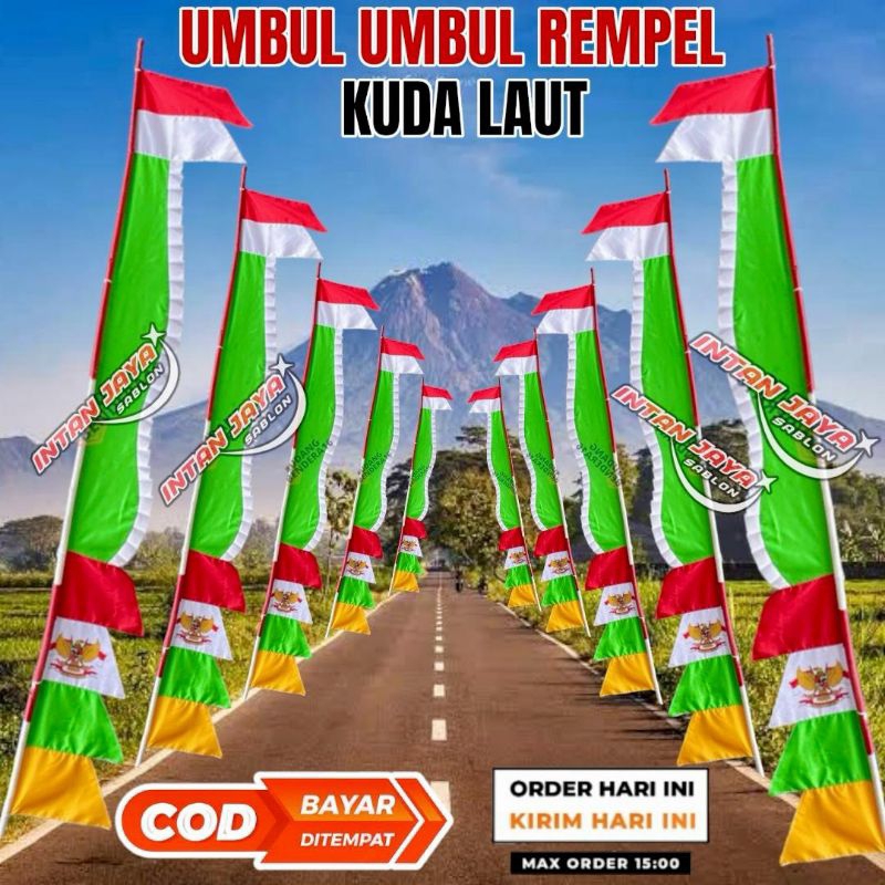 Jual UMBUL UMBUL KUDA LAUT MERAH PUTIH TERBARU ISI 20 PCS (1 KODI)Bendera Umbul Umbul | Shopee ...