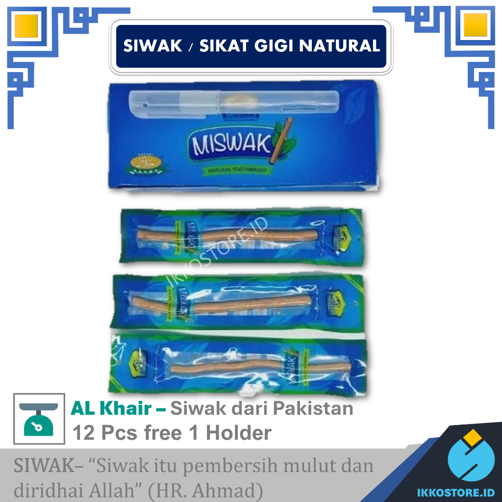 Jual Siwak Miswak AL-KHAIR Size Kecil 12 PCS (GRATIS 1 HOLDER) | Siwak ...