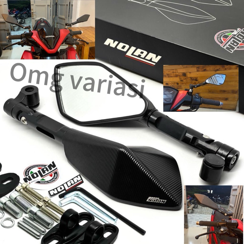 Jual Spion Tomok Nolan/AGV Asli Original V5 Full Black CNC Tomok Jumbo ...
