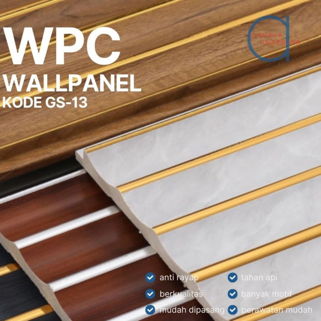 Jual Wallpanel WPC Motif Estetik Lis Gold Mewah Tahan Lama dan Mudah ...