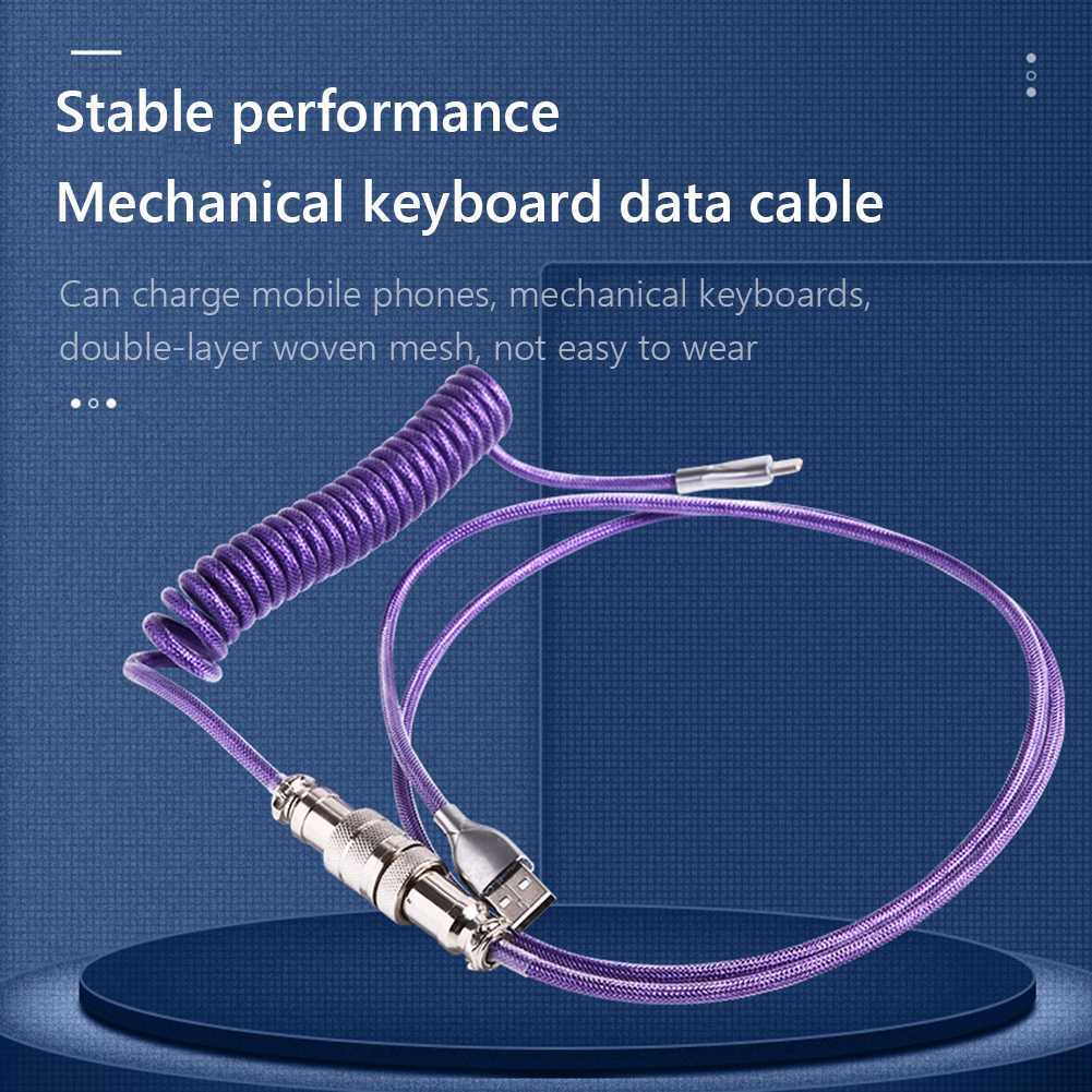 Jual New Coiled Cable Mechanical Keyboard Type-C USB Aviator PC Tool ...
