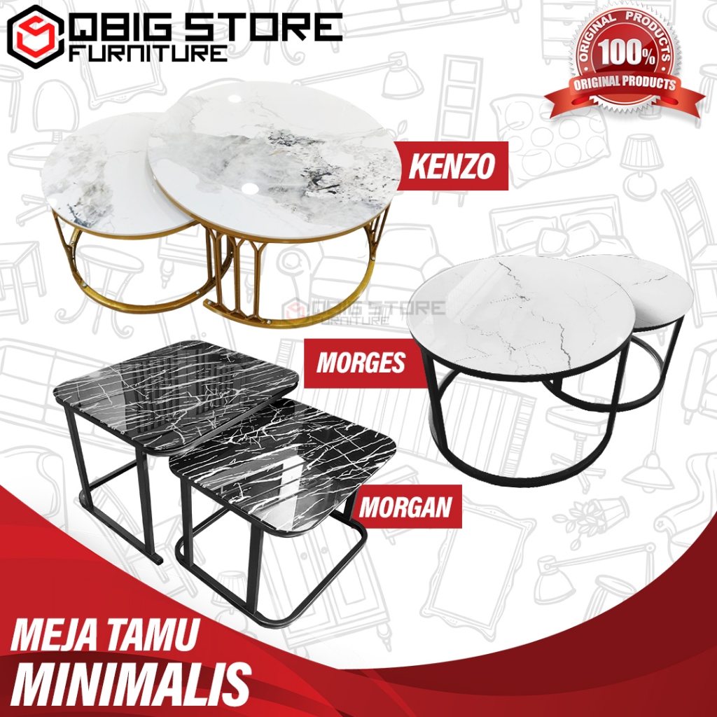 Jual Meja Tamu Sudut Coffee Table 2 Susun Kaca Minimalis | Shopee Indonesia