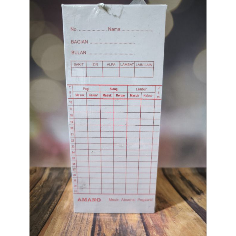 Jual Kartu absensi Amano isi 100 lembar | Shopee Indonesia