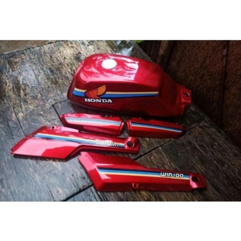 Jual FULSET TANGKI+BODI MOTOR HONDA WIN 100 WARNA MERAH | Shopee Indonesia