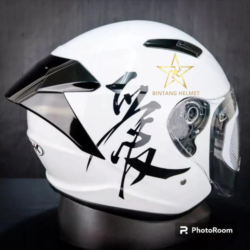 Jual HELM NHK R1 MAX KANJI ALL WARNA HALF FACE DOUBLE VISOR ORIGINAL ...