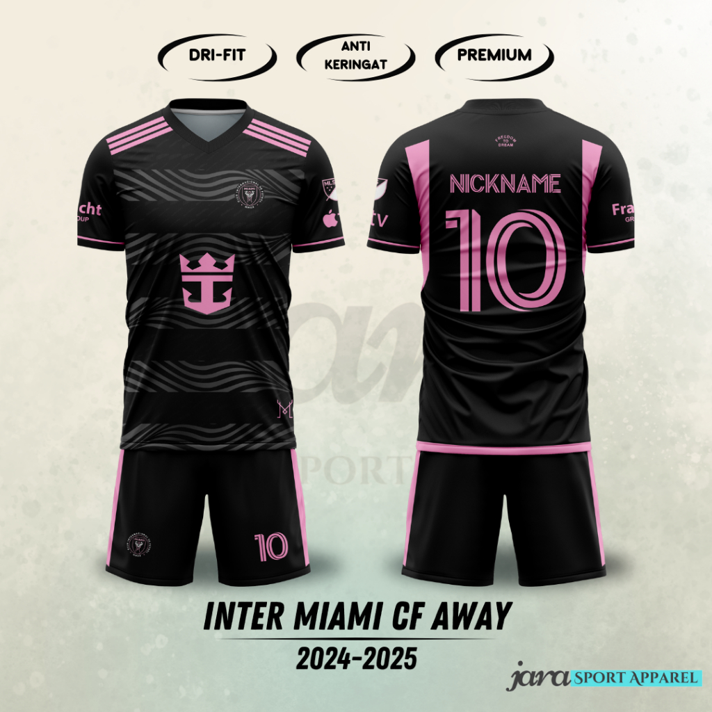 Jual Jersey Inter Miami Away 2024-2025 Custom Nama Nomor Punggung Full ...