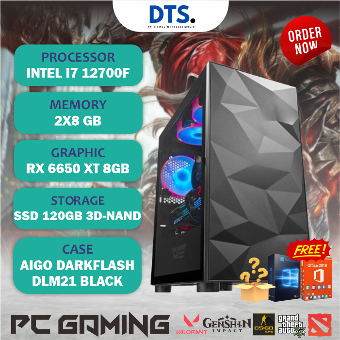 Jual PC Gaming | i7-12700F | RX 6650 XT 8GB | 16GB | SSD | Render Pro ...