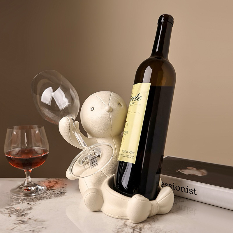 Jual PIPI RABBIT LEATHER WINE STORAGE/ tempat wine rack botol gelas ...