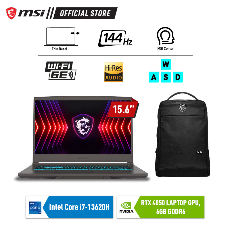 Jual MSI Thin 15 B13VE i7-13620H 512GB SSD 16GB RTX4050 6GB 15.6" 144Hz W11 | Shopee Indonesia