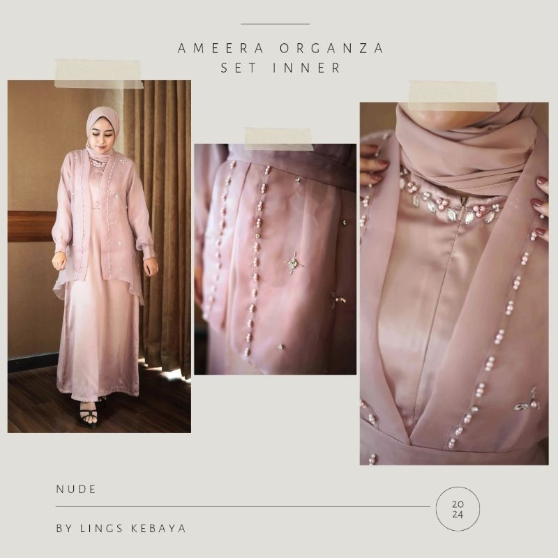 Jual Bridesmaid Dress Kondangan Muslim Organza Outer Set Inner Busui ...