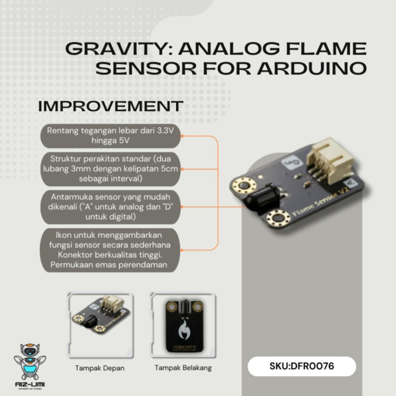 Jual DFRobot Gravity: Analog Flame Sensor For Arduino Limited | Shopee Indonesia
