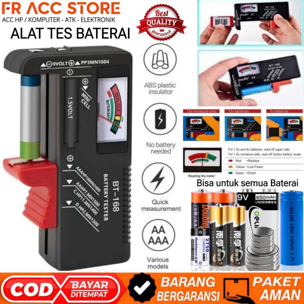 Jual Alat Tes Baterai Universal Battery Tester Analog BT168 ALAT Test ...