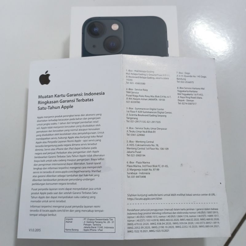 Jual Kartu Garansi Original iPhone 13 Mini iBox Digimap | Shopee Indonesia
