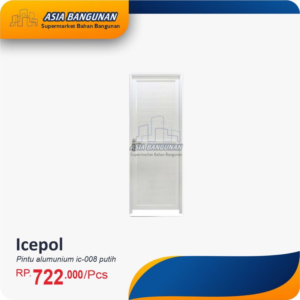 Jual PINTU KAMAR MANDI ALUMUNIUM ICEPOL IC-008 PUTIH | Shopee Indonesia