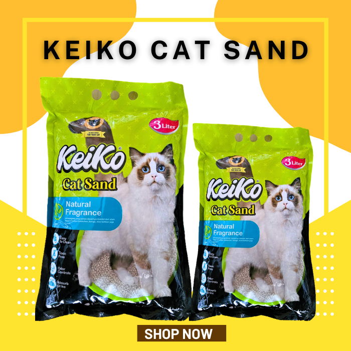 Jual Pasir Kucing Wangi Gumpal Keiko 3 Liter Cat Sand Keiko 3ltr Pasir ...