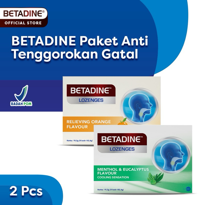 Jual Permen Betadine Sore Throat Lozenges Pelega Sakit Tenggorokan Mint ...