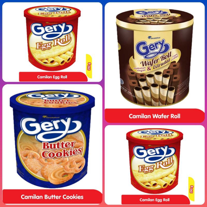 Jual GERY BUTTER COOKIES / GERY EGG ROLL / GERY WAFER ROLL | Shopee ...