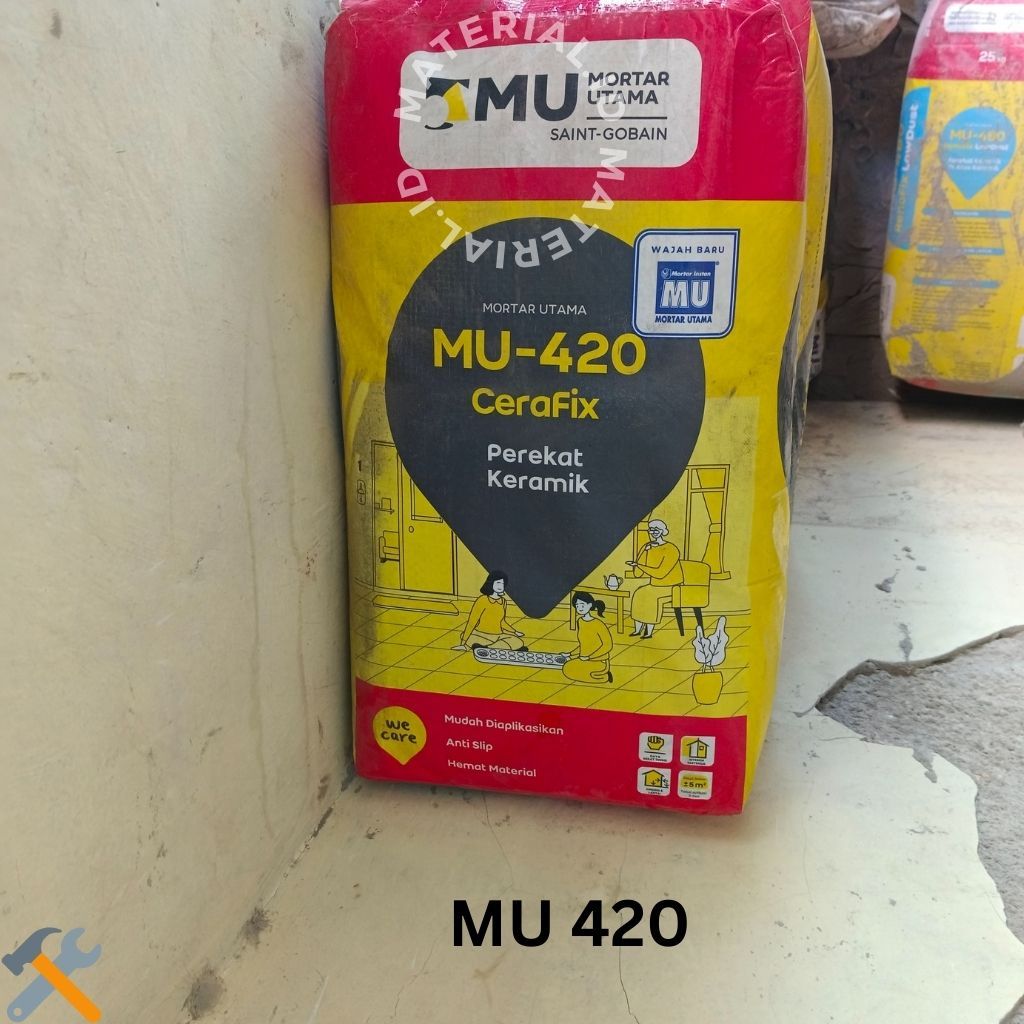 Jual MU 420 Semen Lem Perekat Keramik Kecil Mortar Utama 25 KG | Shopee ...
