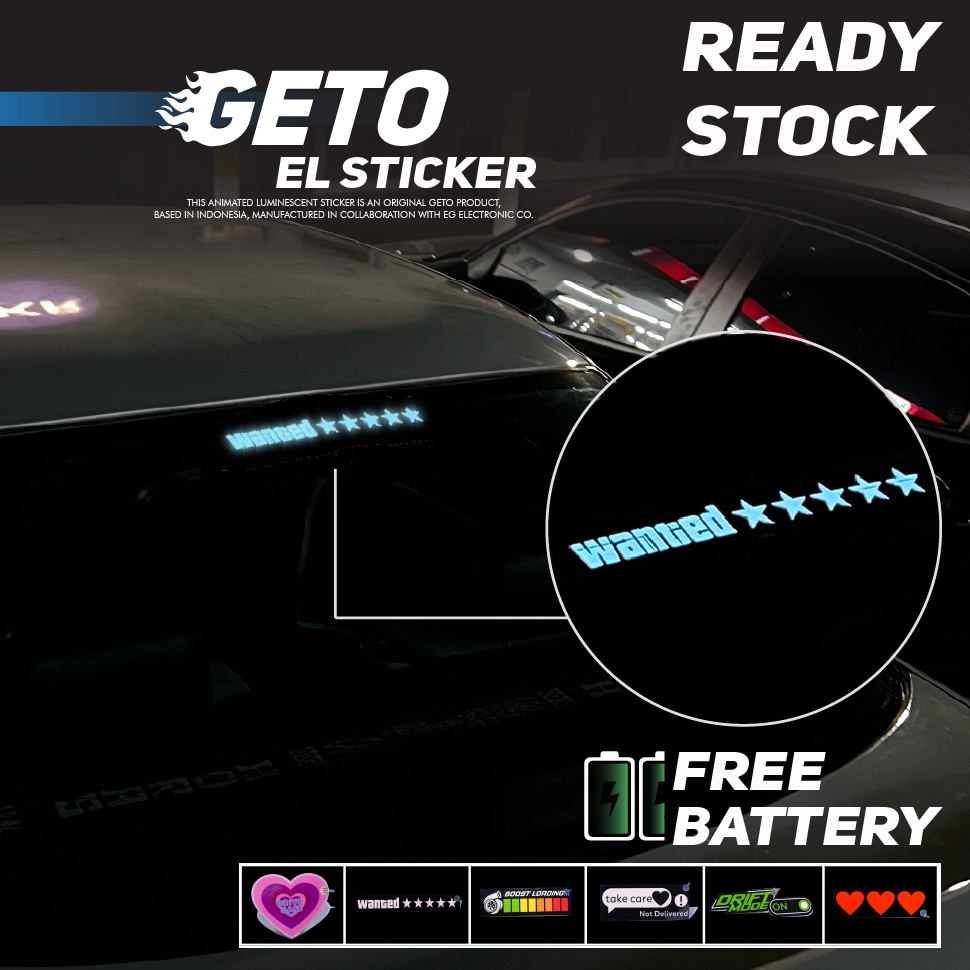 Jual Menarik Stiker Mobil Car EL Sticker LED Elektrik JDM Windshield ...