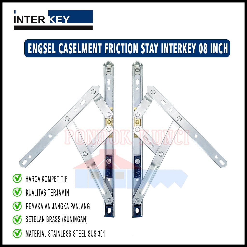 Jual Friction Stay Engsel Jendela Casment Interkey 8 Inch 20 cm ...