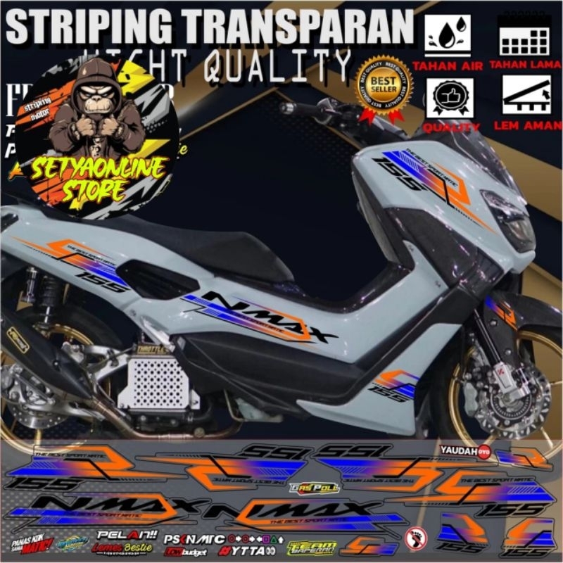 Jual stiker stripping transparan yamaha new nmax 155 terbaru bahan ...