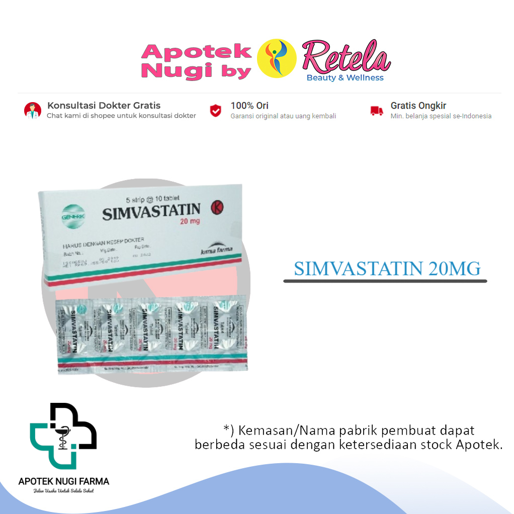 Jual Simvastatin 20 mg Box 100 Tablet | Shopee Indonesia