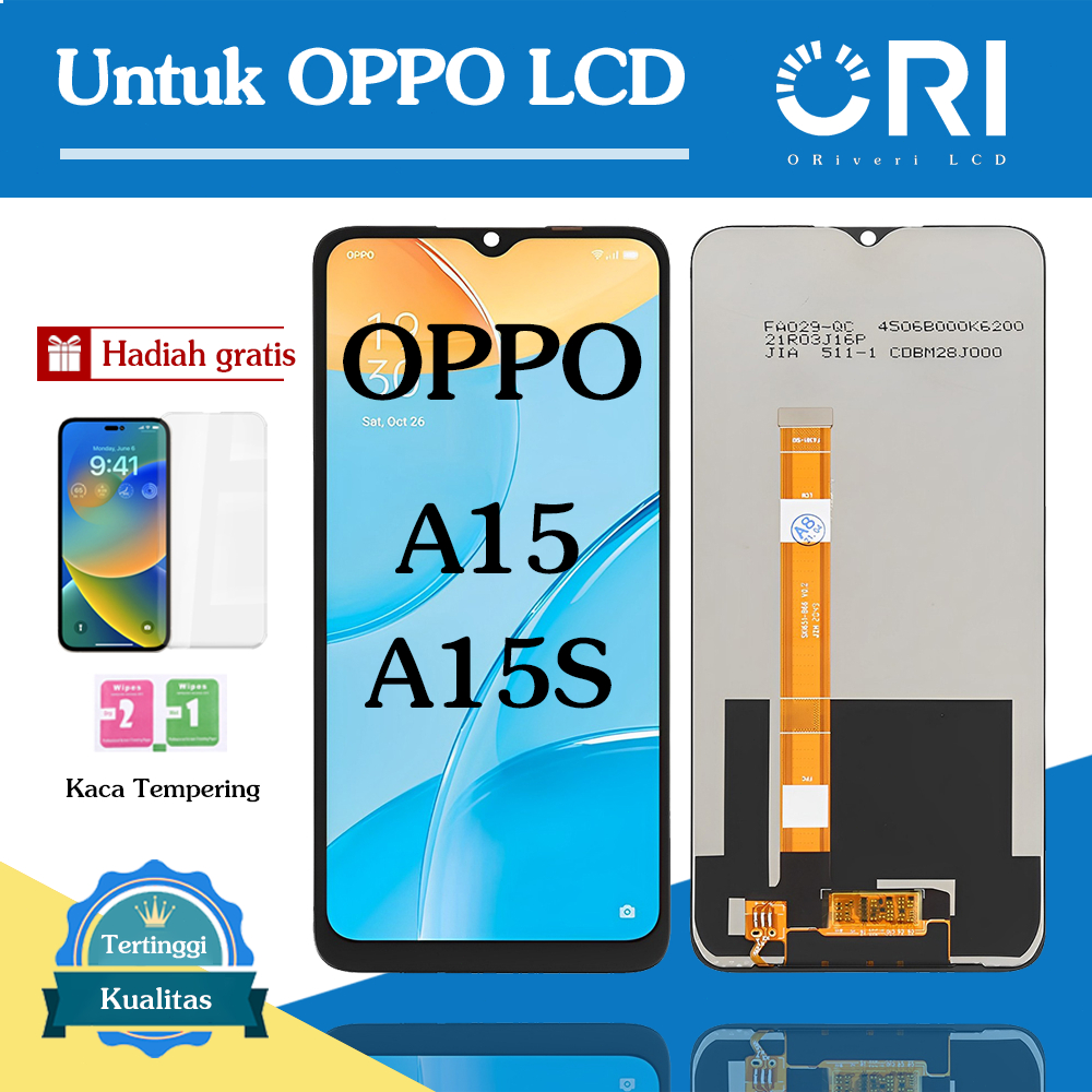 Jual LCD OPPO A15 A15S Original TOUCHSCREEN Fullset Crown Murah Ori Compatible For Glass Touch ...