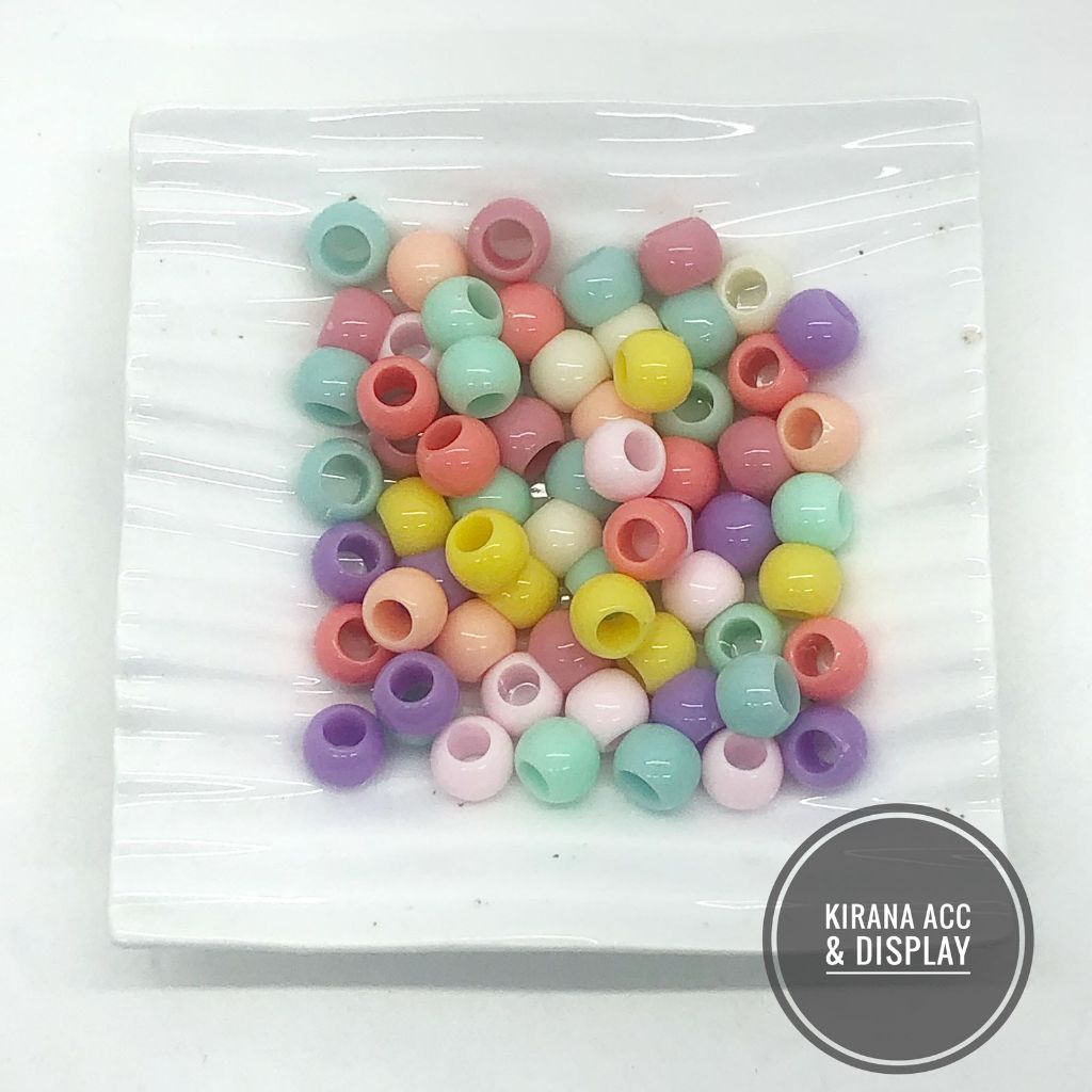 Jual 450 gr Manik Mote Dof Susu Pastel Bulat Lubang Besar | Shopee ...