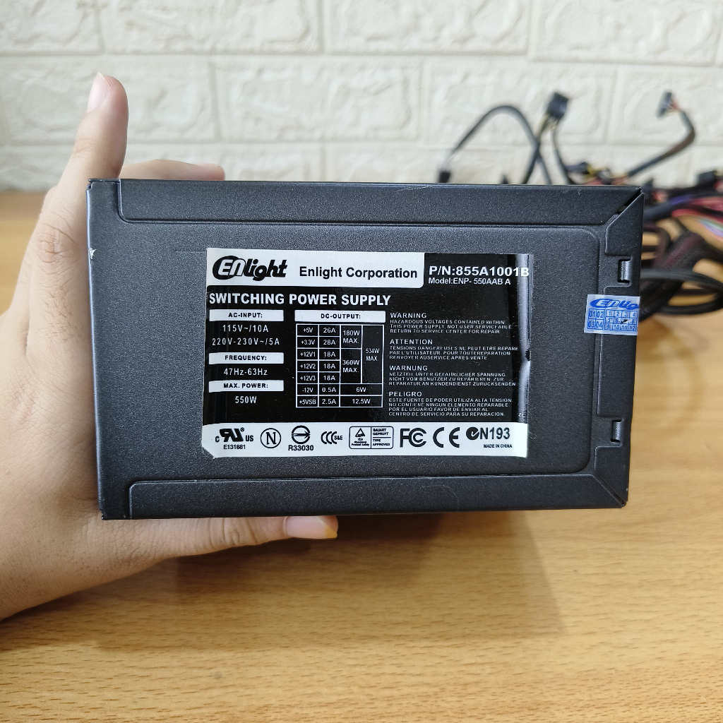 Jual Power Supply Enlight 550 Watt 550W - PSU PC CPU Komputer Murah ...