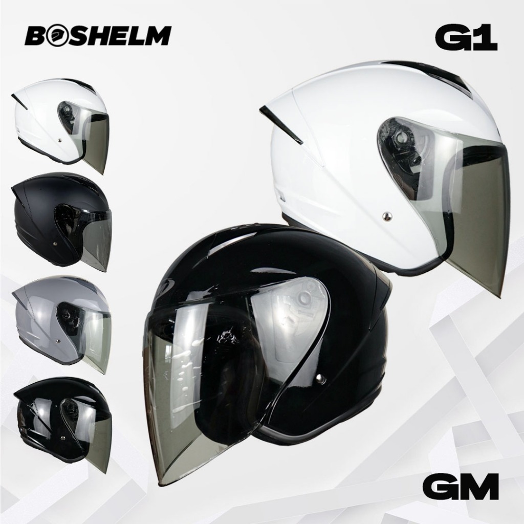 Jual BOSHELM Helm GM G1 SOLID Helm Half Face SNI | Shopee Indonesia