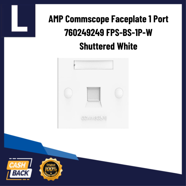 Jual AMP Commscope Faceplate 1 Port 760249249 FPS-BS-1P-W Shuttered ...