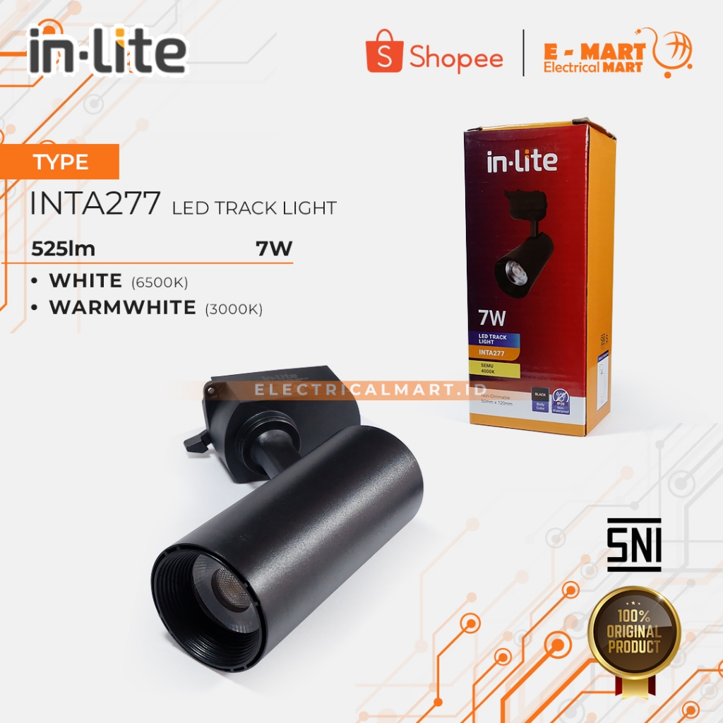 Jual INLITE Lampu LED Sorot Rell 7W 12W INTA277 Track Light Cahaya ...