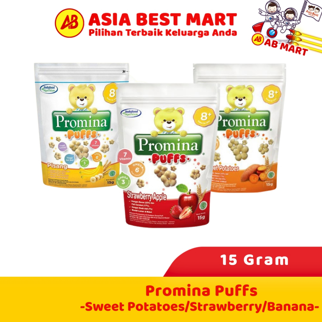 Jual Promina Puffs Strawberry Apple Banana Potatoes 15 Gram Biskuit ...