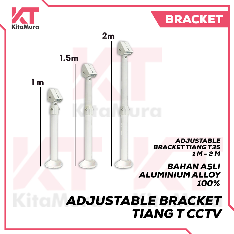 Jual BRACKET CCTV Adjustable Bracket Tiang T35 CCTV, Ukuran 1 m - 2 m ...